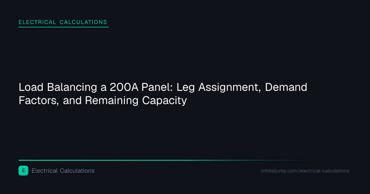 Load Balancing a 200A Panel: Leg Assignment, Demand Factors, and ...