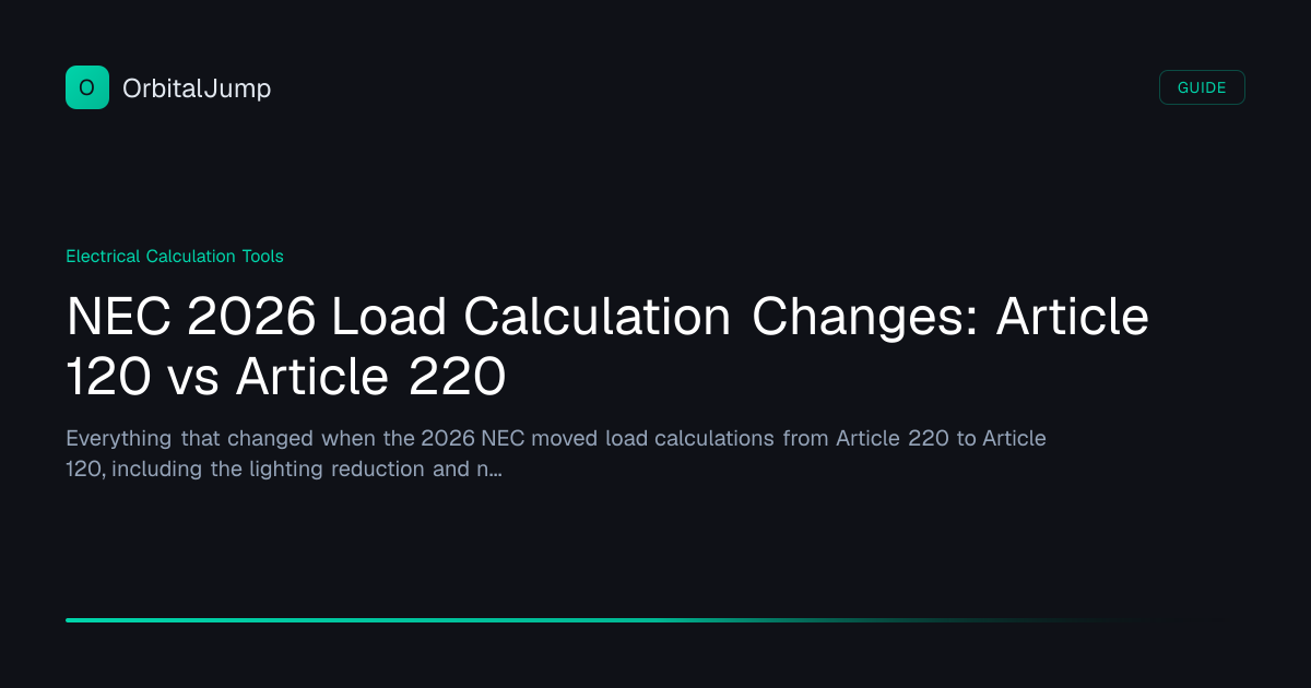 NEC 2026 Load Calculation Changes: Article 120 vs Article 220 ...