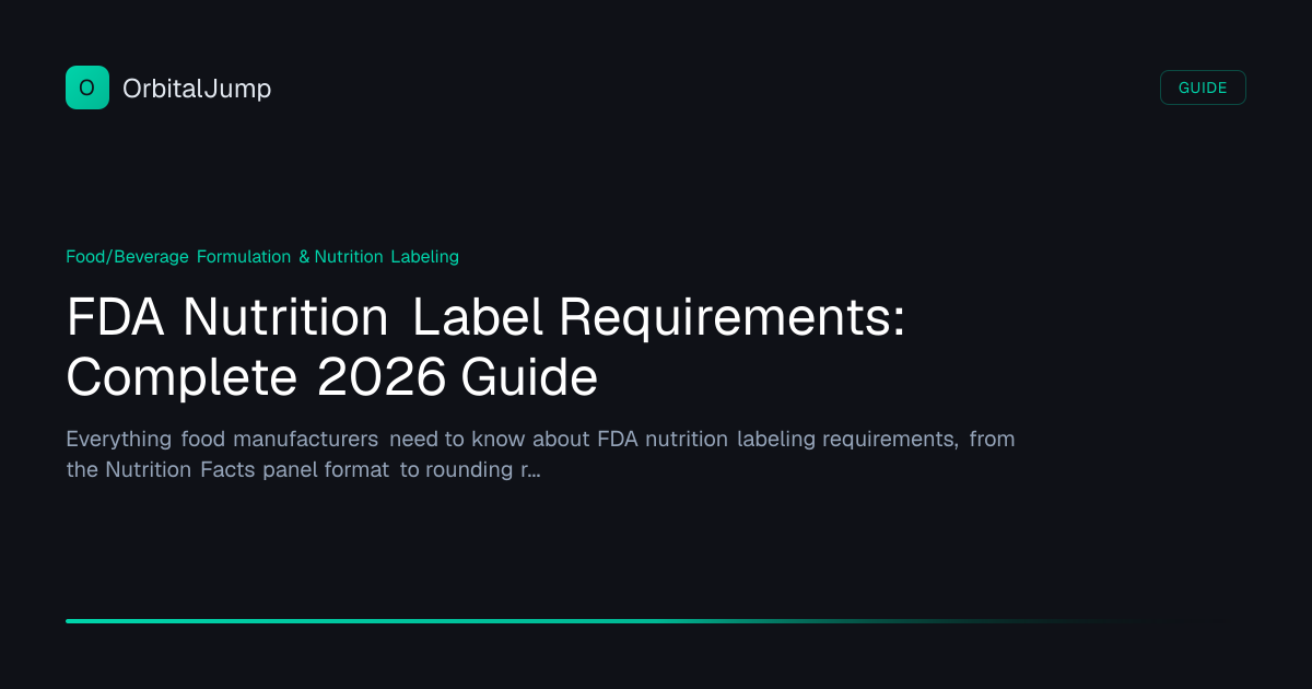 FDA Nutrition Label Requirements: Complete 2026 Guide — Food/Beverage ...